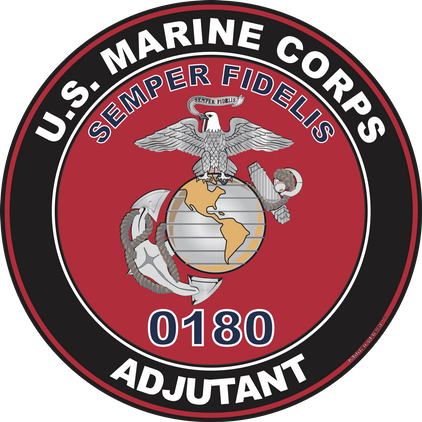 U.S.M.C. MOS 0180 Adjutant Decal