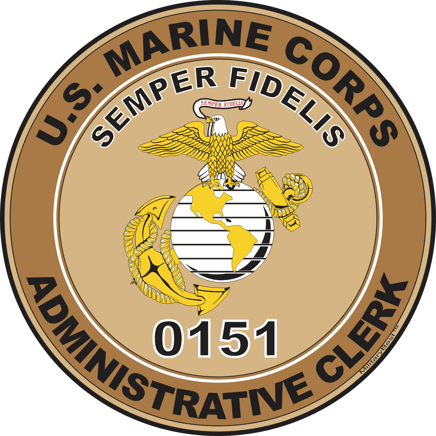 U.S.M.C. MOS 0151 Administrative Clerk Decal
