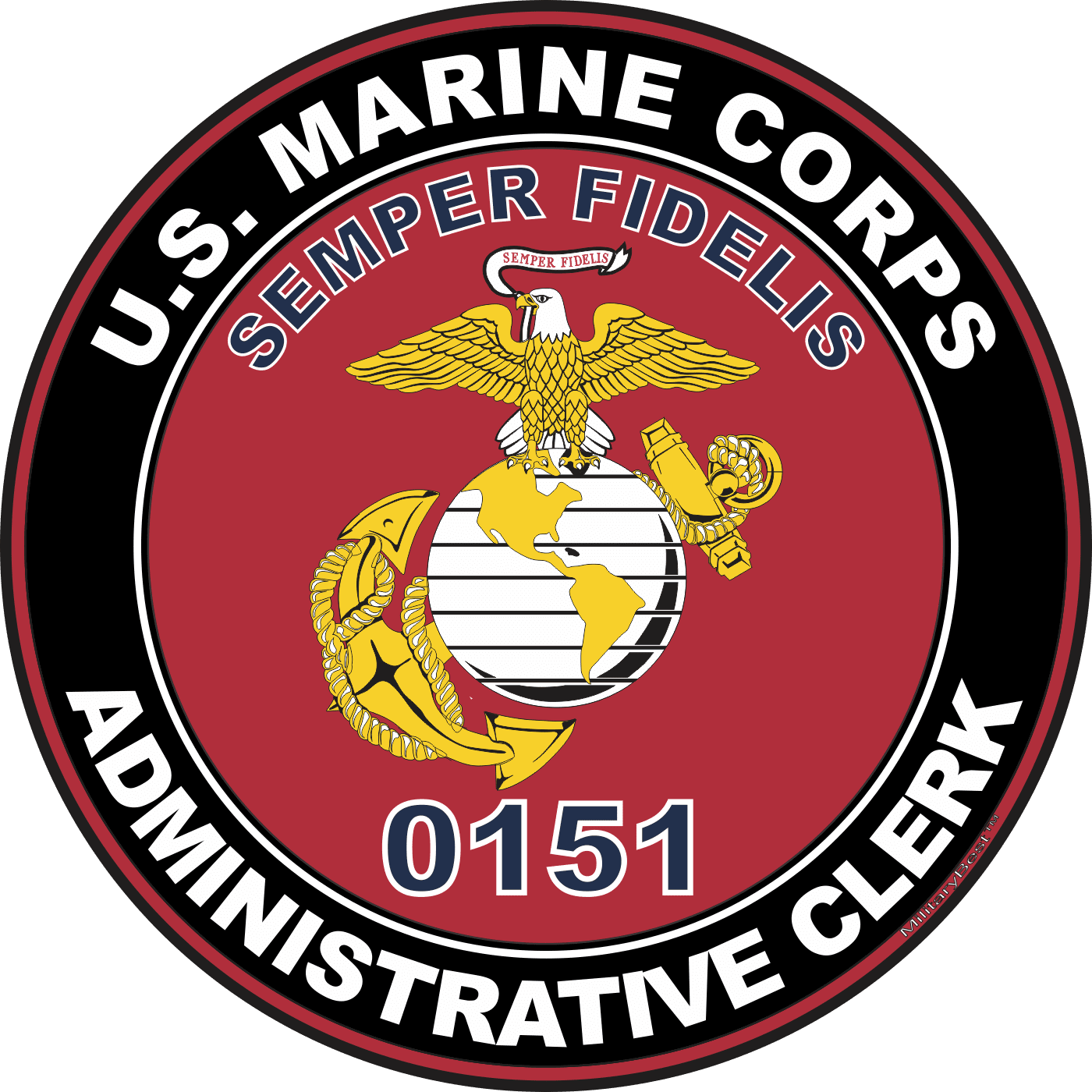 U.S.M.C. MOS 0151 Administrative Clerk Decal
