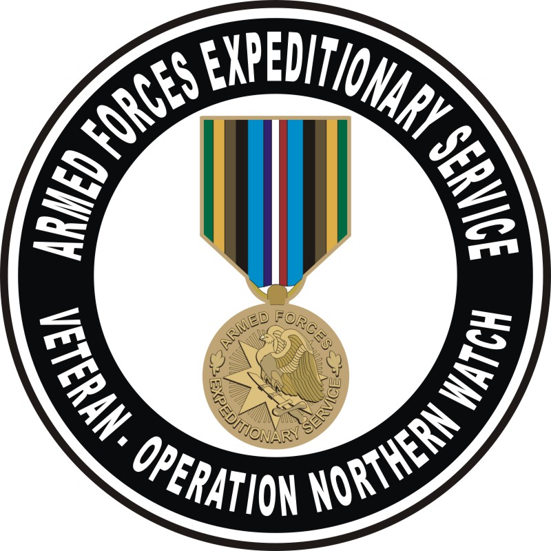 Armed Forces Expeditionary Medal Operation Northern Watch Decal