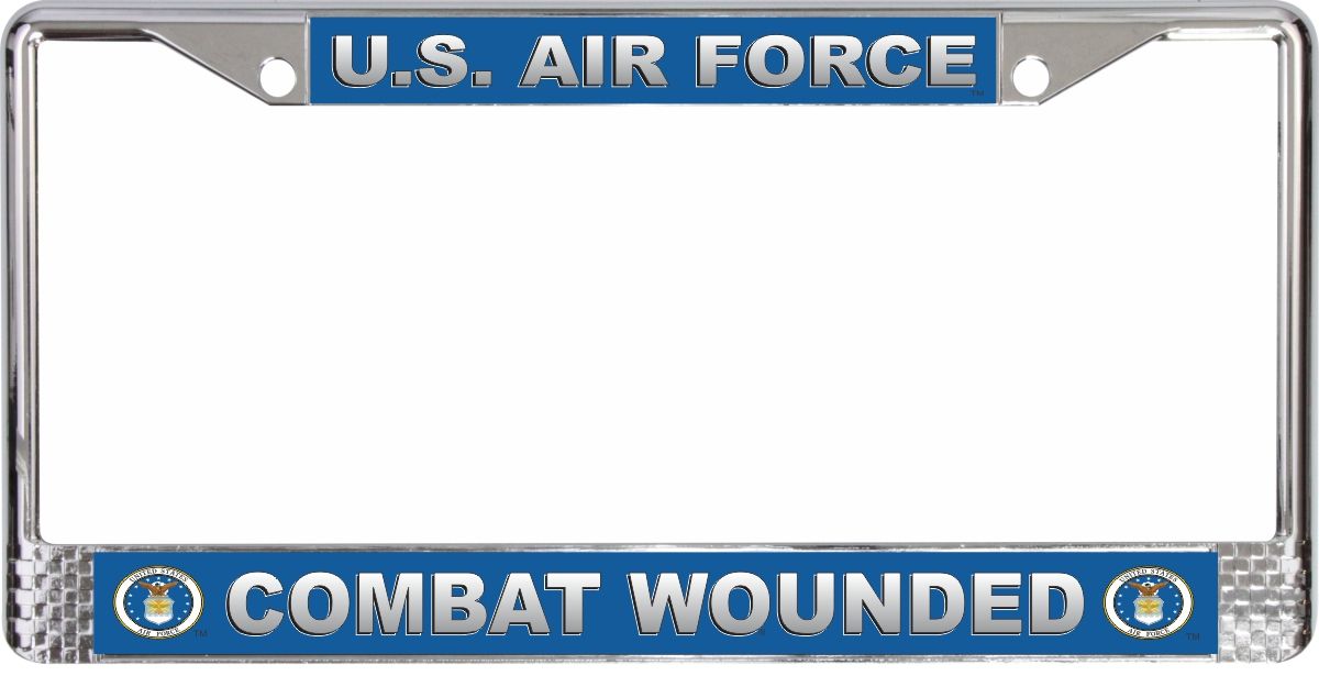 Air Force 'Combat Wounded' Purple Heart Veteran License Plate Frame