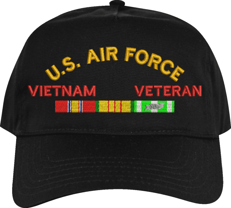 Air Force Vietnam Veteran with Ribbons Embroidered Cap