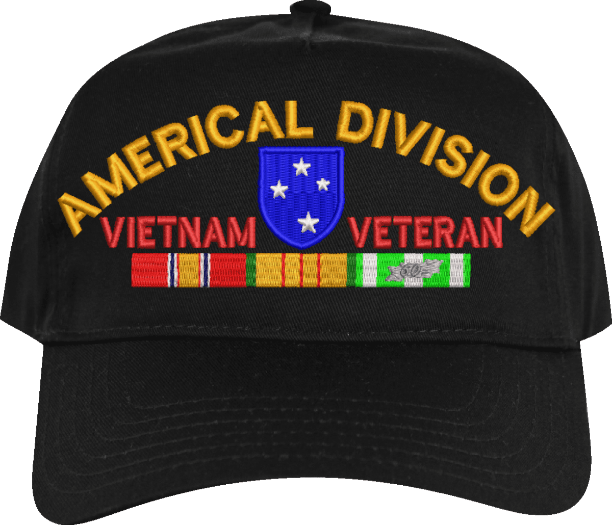 Americal Division Vietnam Veteran Embroidered Cap with Ribbons