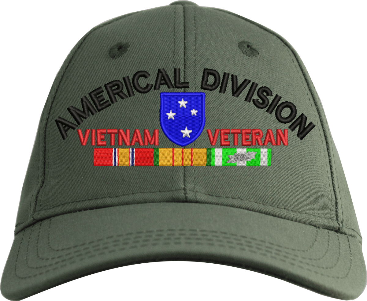 Americal Division Vietnam Veteran Embroidered Cap with Ribbons