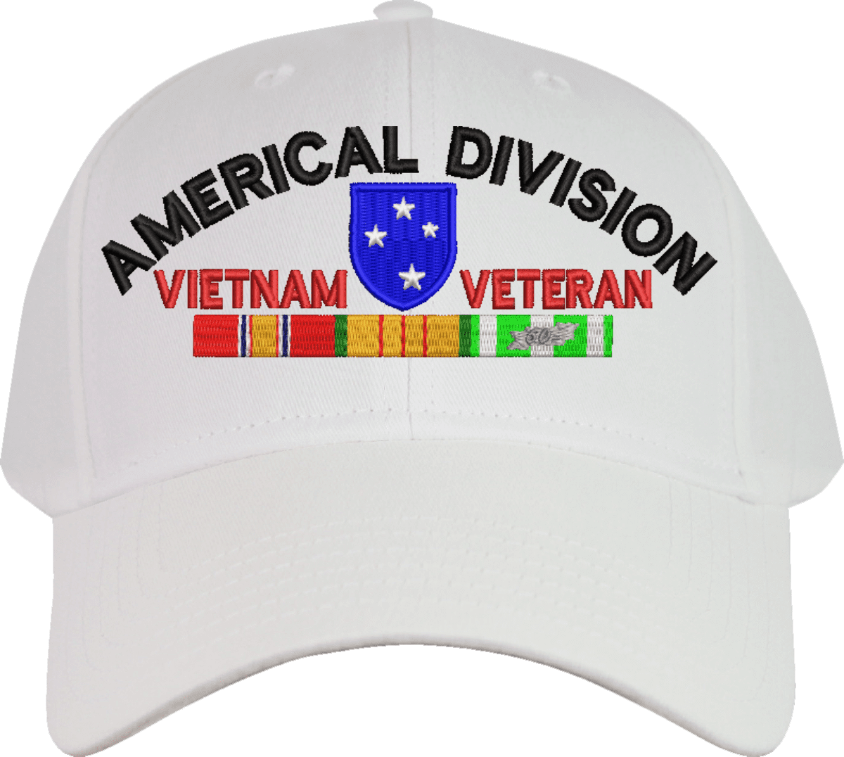 Americal Division Vietnam Veteran Embroidered Cap with Ribbons