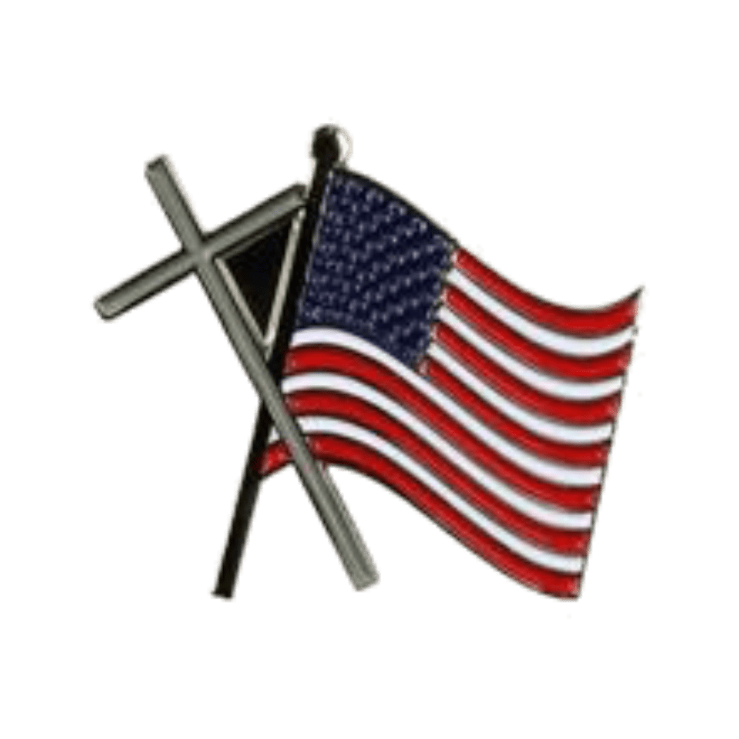 American Flag with Cross Pin