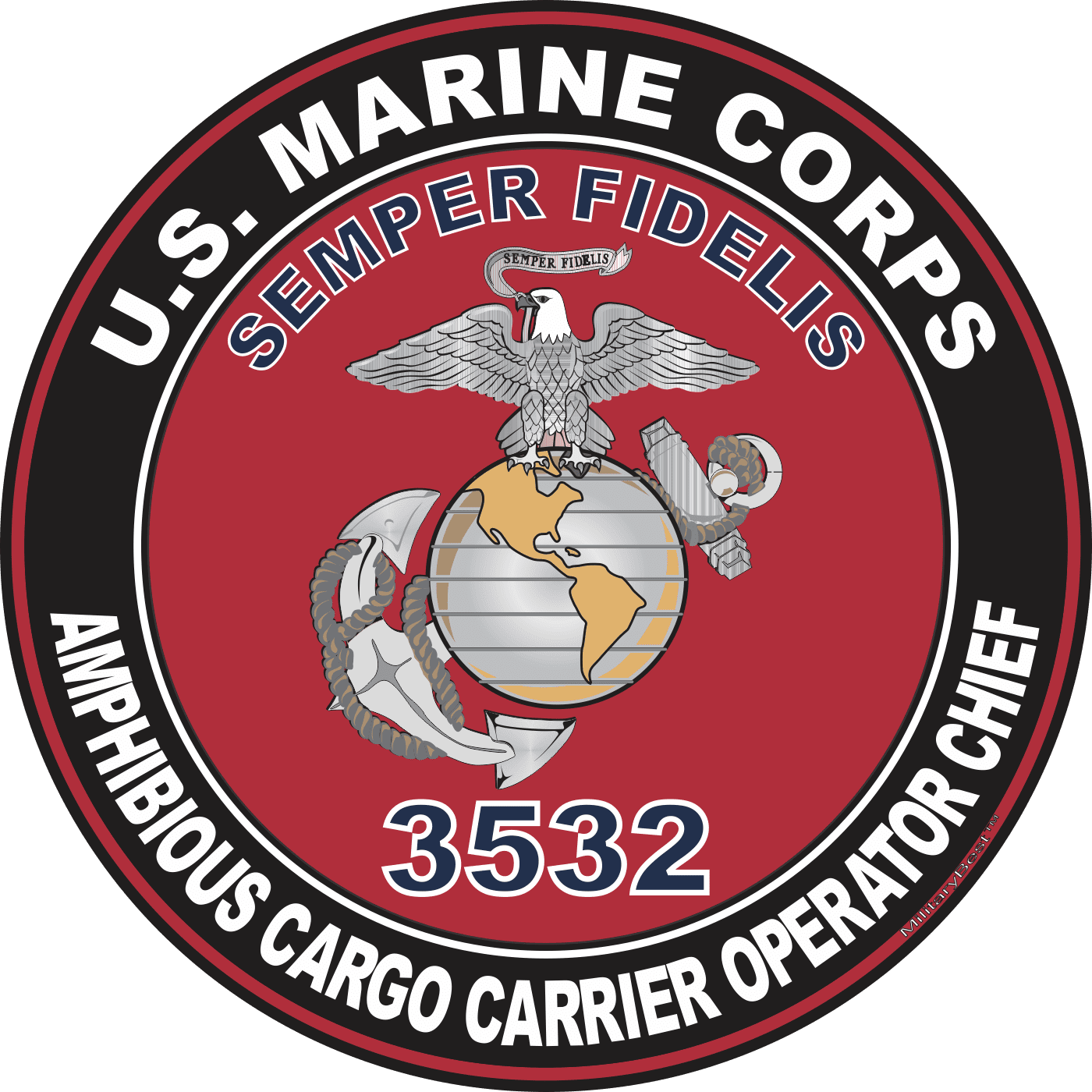 U.S.M.C. MOS 3532 Amphibious Cargo Carrier Operator Chief Decal