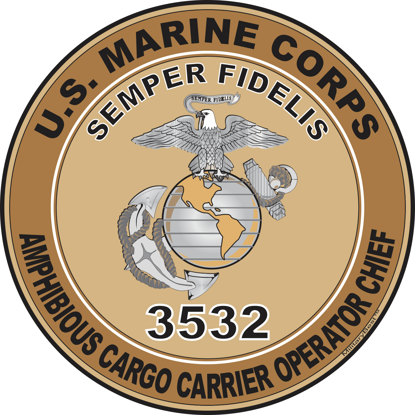 U.S.M.C. MOS 3532 Amphibious Cargo Carrier Operator Chief Decal