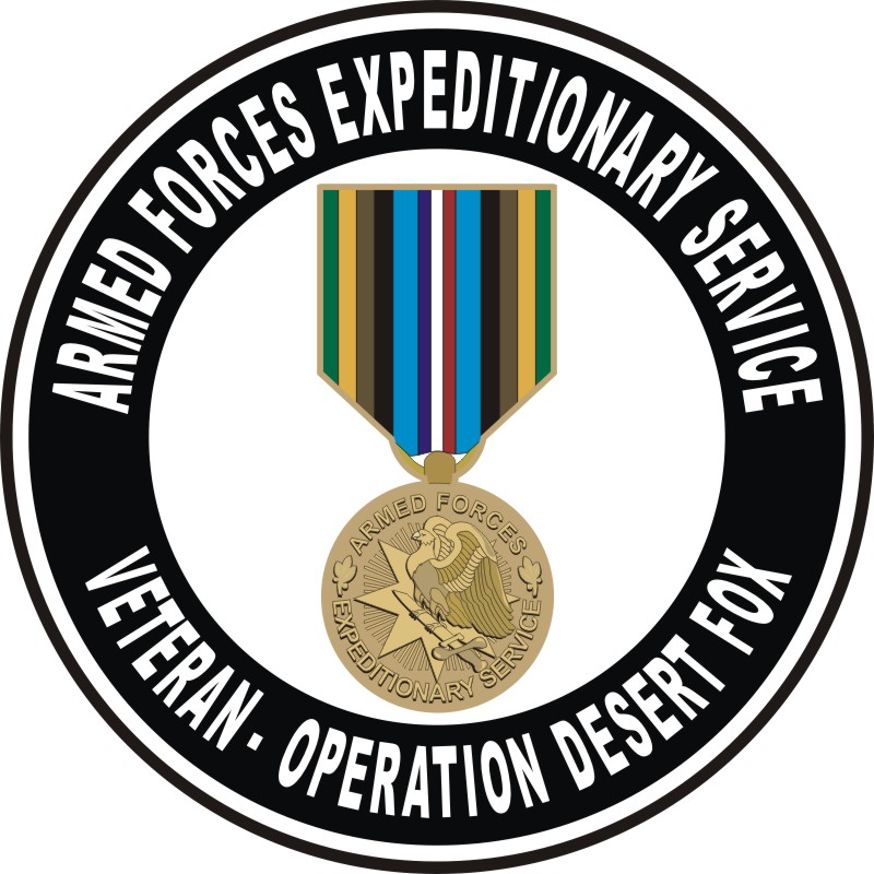 Armed Forces Expeditionary Medal Operation Desert Fox Decal