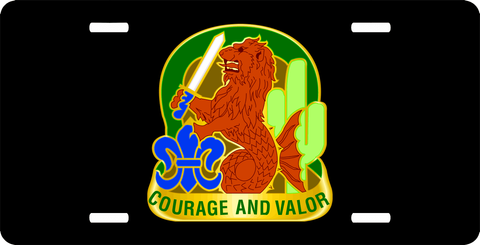 Army 163rd Armored Brigade Unit Crest License Plate
