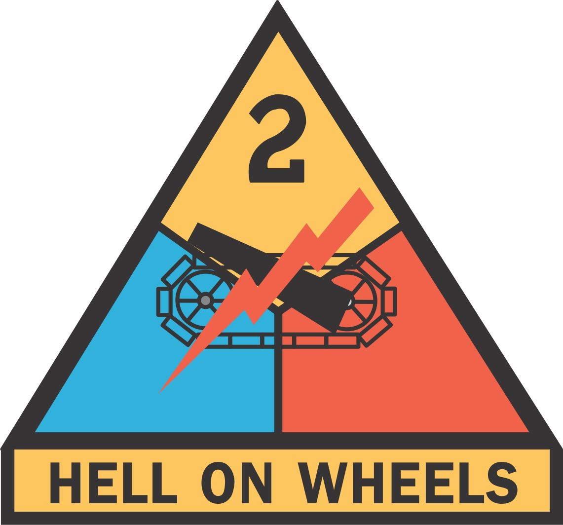 Army 2nd Armored Division Patch Vinyl Transfer Decal