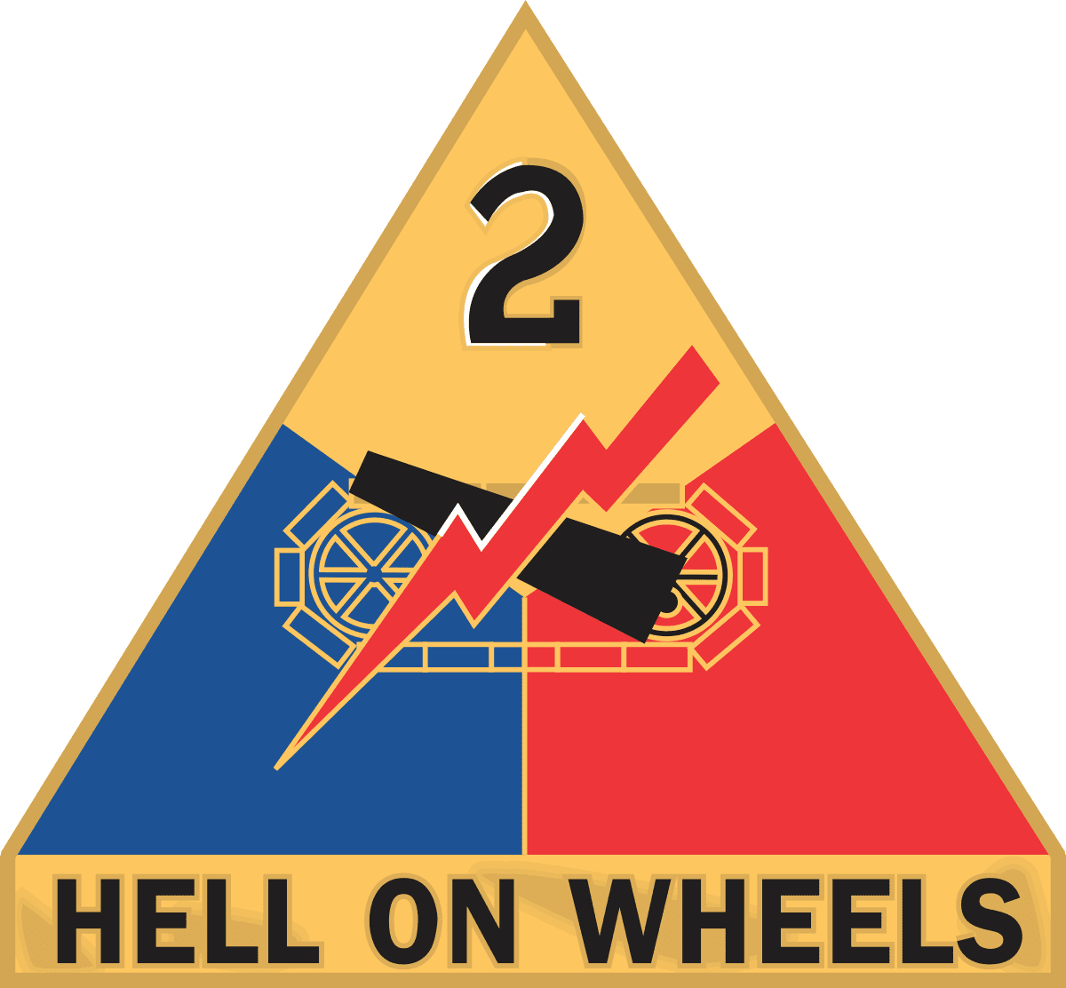 Army 2nd Armored Division Unit Crest Vinyl Transfer Decal