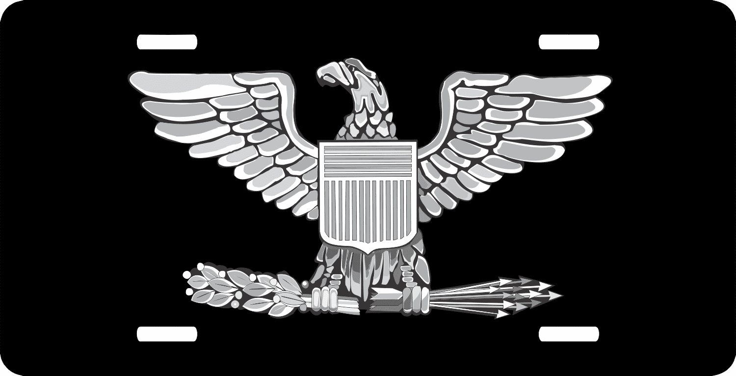 Army Colonel Rank License Plate