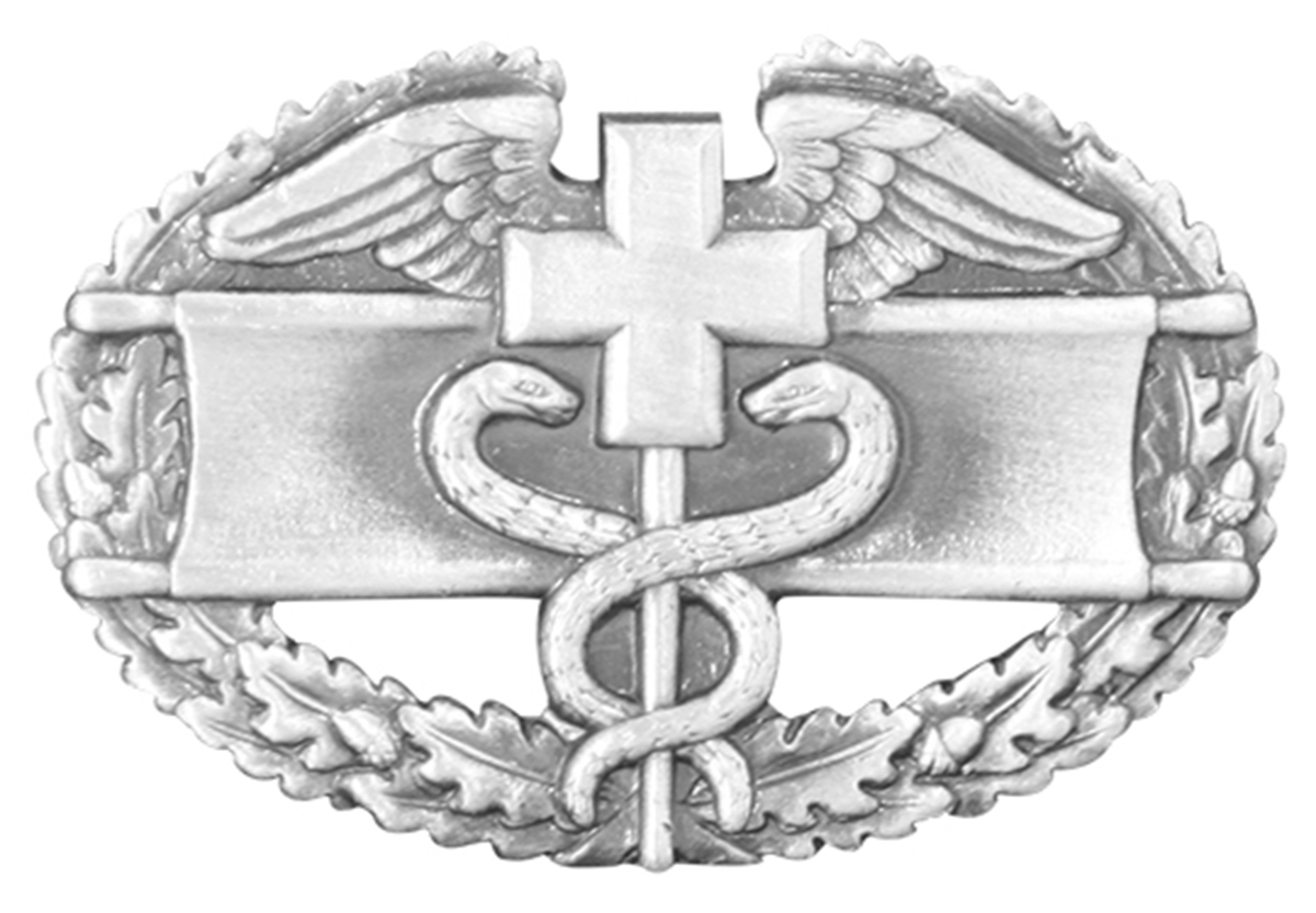 Army Combat Medical 1st Award Badge - Oxidized Finish