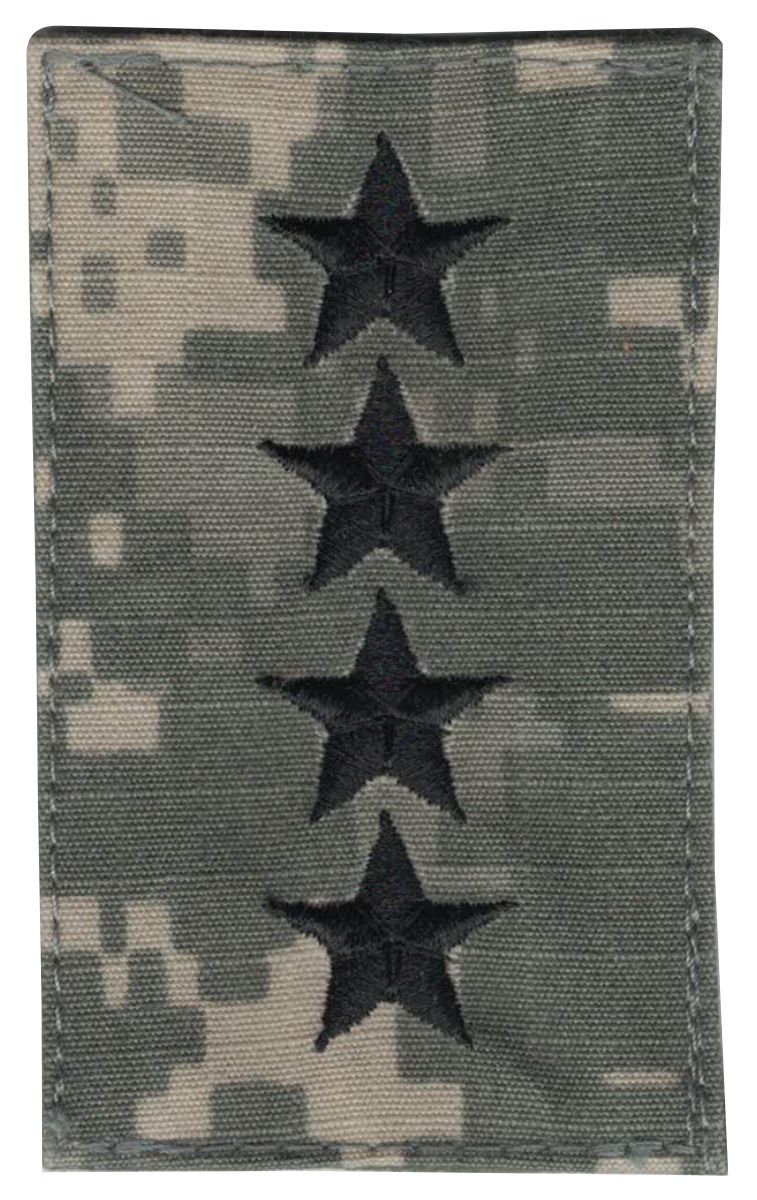 Army General (GEN) ACU (O-9) Hook Velcro Rank Patch (Pair)