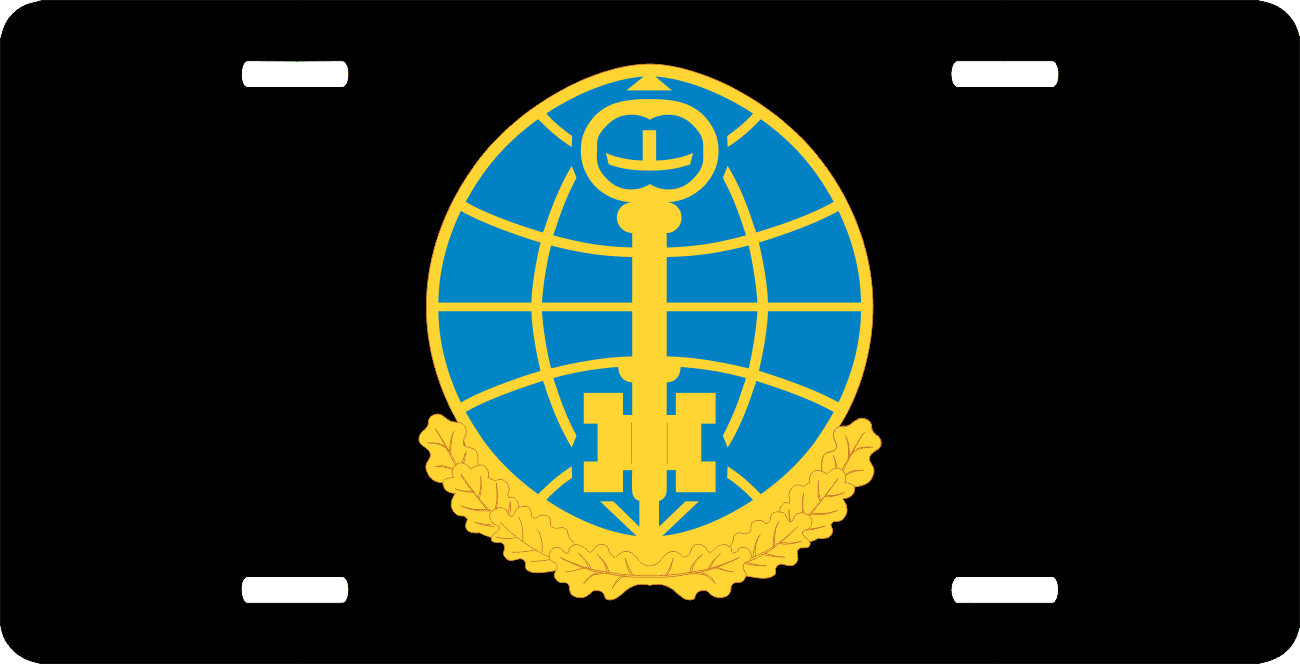 Army Intelligence and Security Command Unit Crest License Plate