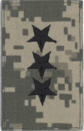 Army Lieutenant General (LTG) ACU (O-9) Hook Velcro Rank Patch (Pair)