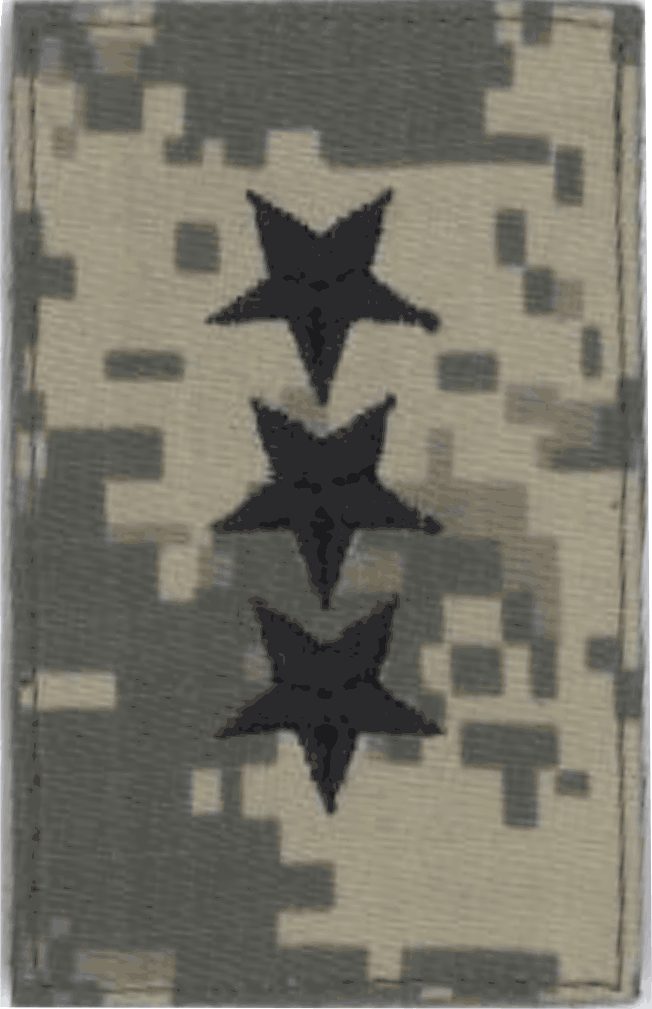 Army Lieutenant General (LTG) ACU (O-9) Hook Velcro Rank Patch (Pair)