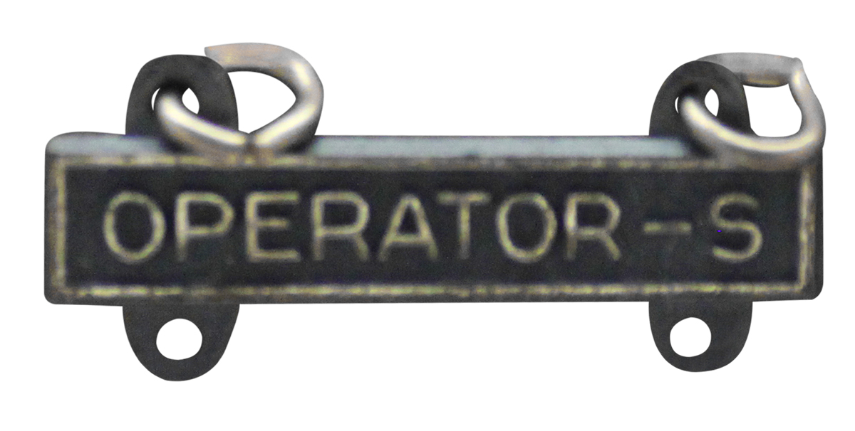 Army Qualification Bar Operator S - Oxidized Finish