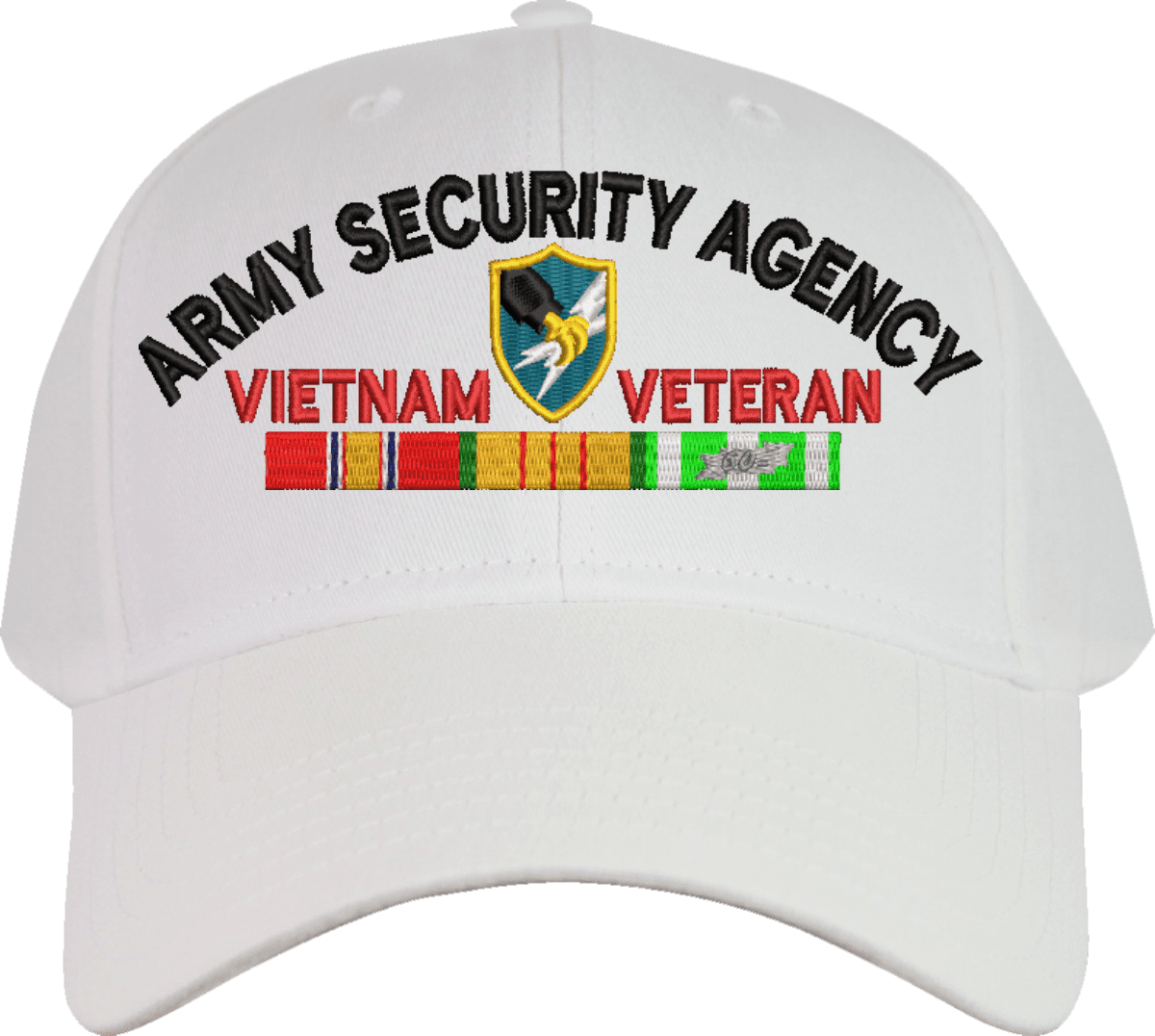 Army Security Agency Vietnam Veteran Embroidered Cap with Ribbons