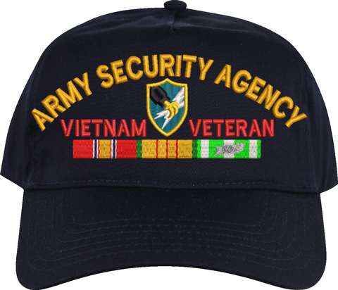 Army Security Agency Vietnam Veteran Embroidered Cap with Ribbons