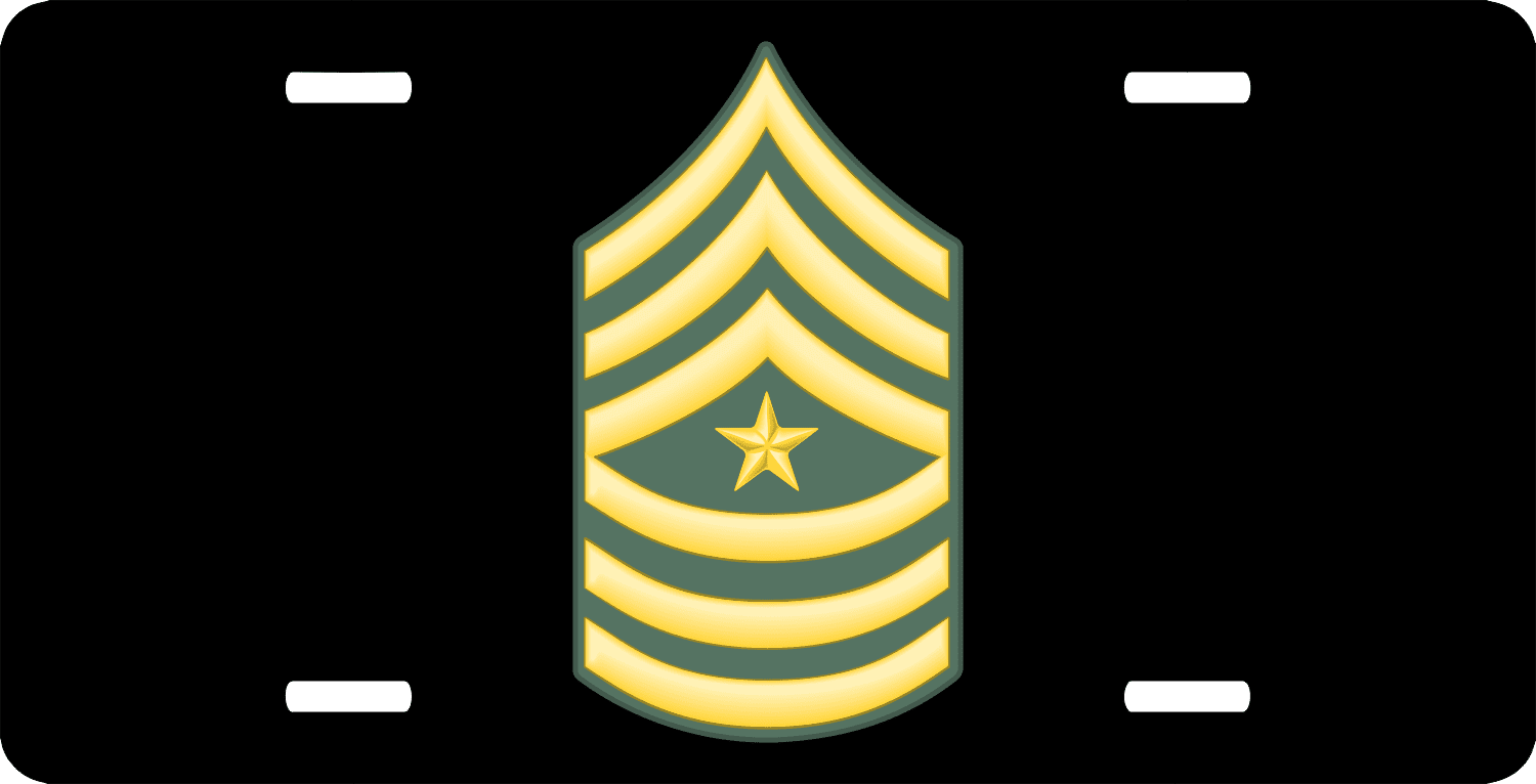 Army Sergeant Major Rank License Plate
