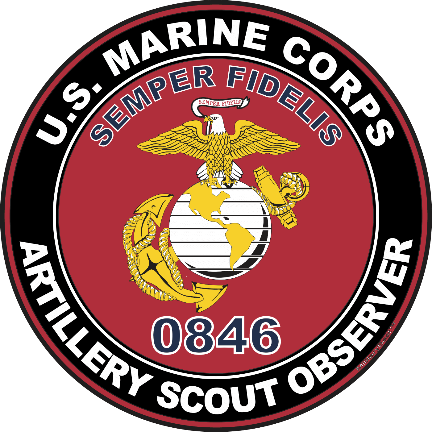 U.S.M.C. MOS 0846 Artillery Scout Observer Decal