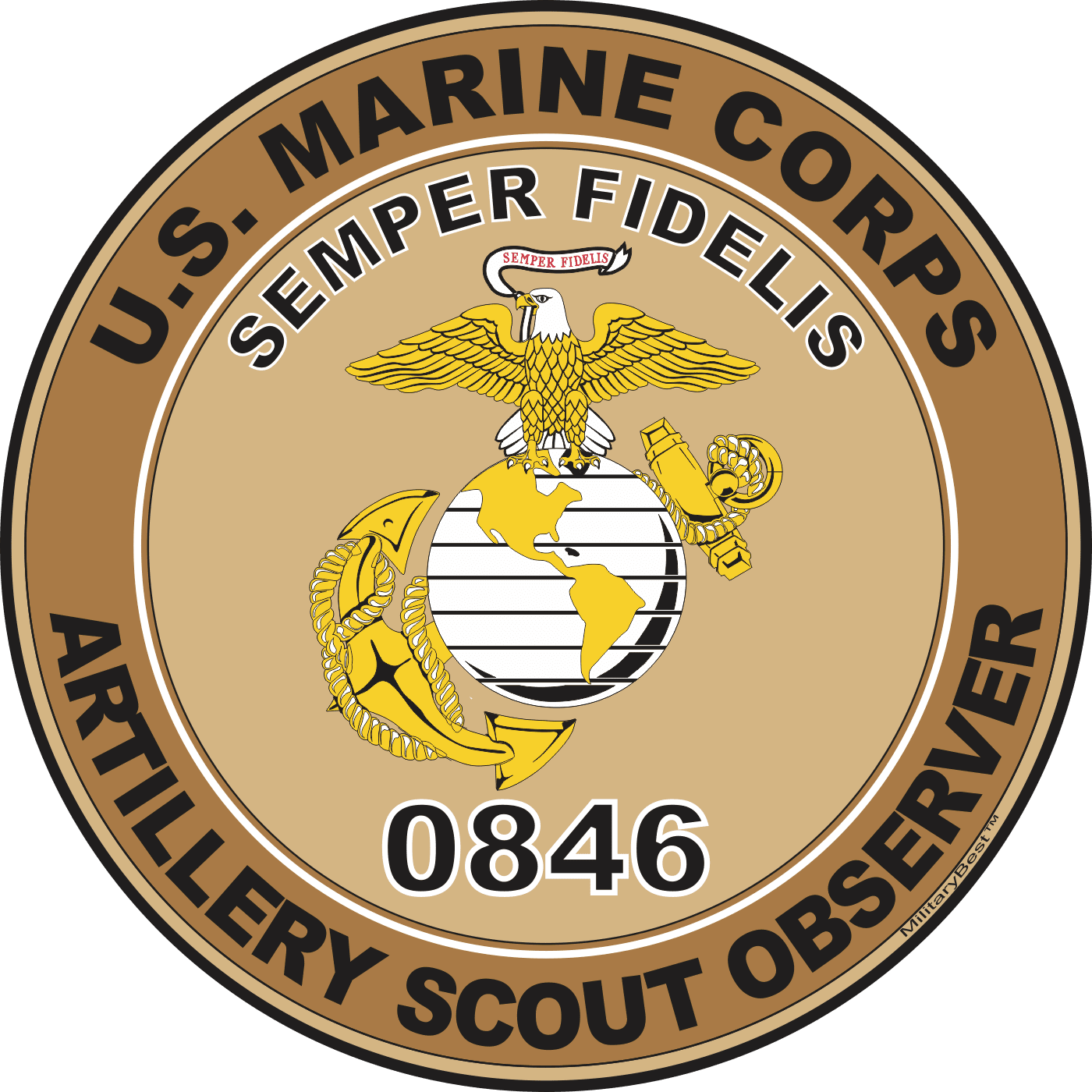 U.S.M.C. MOS 0846 Artillery Scout Observer Decal