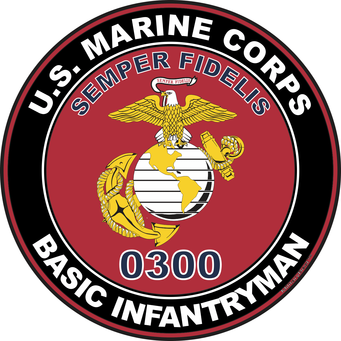 U.S.M.C. MOS 0300 Basic Infantryman Decal