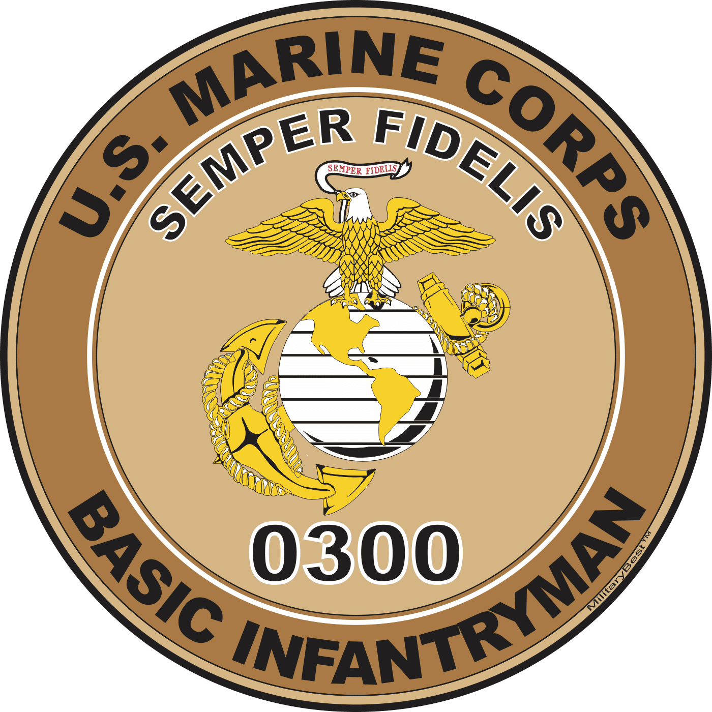 U.S.M.C. MOS 0300 Basic Infantryman Decal