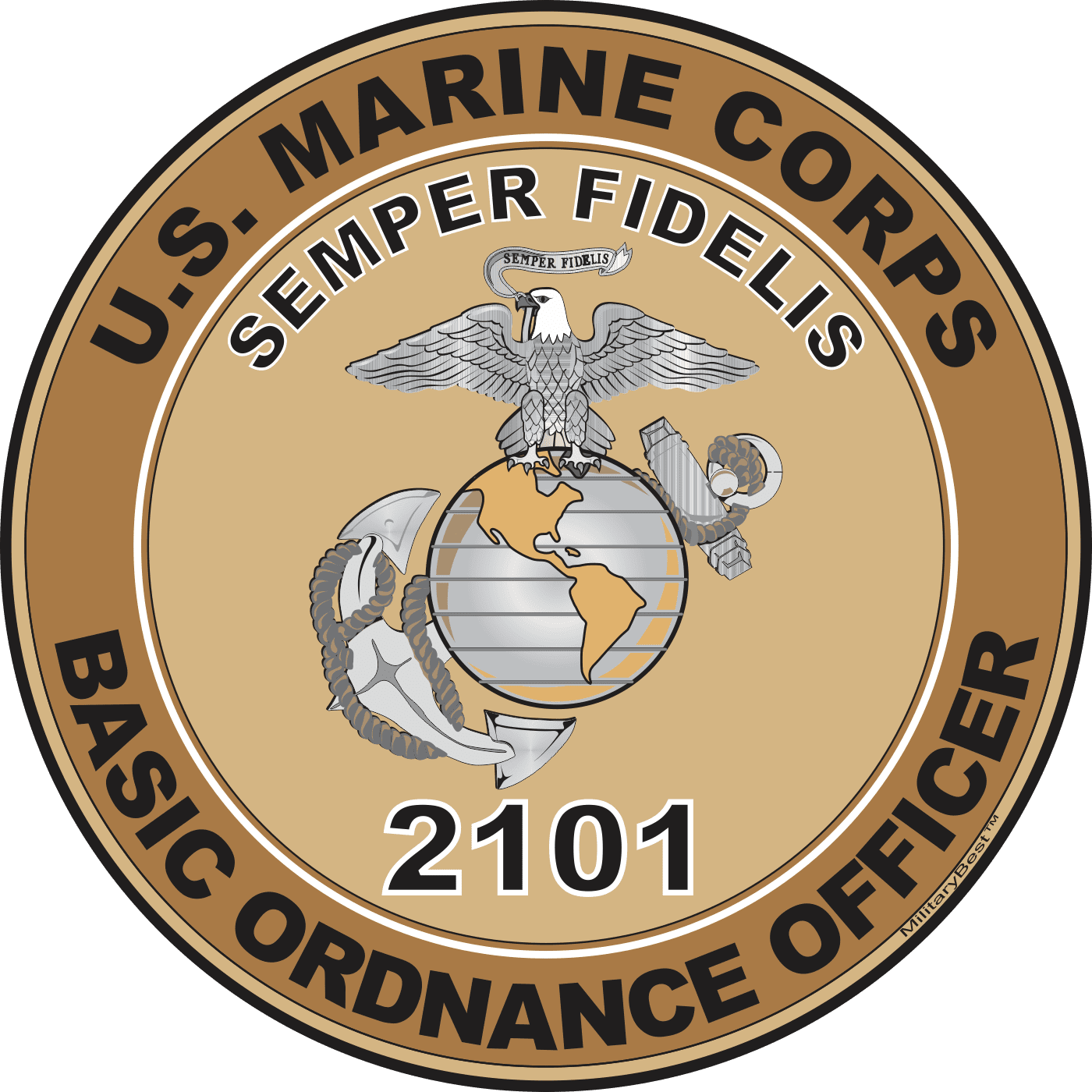 U.S.M.C. MOS 2101 Basic Ordnance Officer Decal