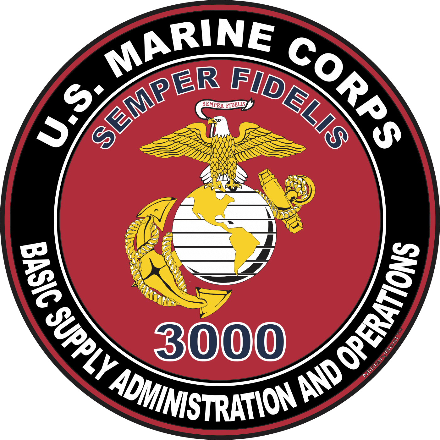 U.S.M.C. MOS 3000 Basic Supply Administration and Operations Decal