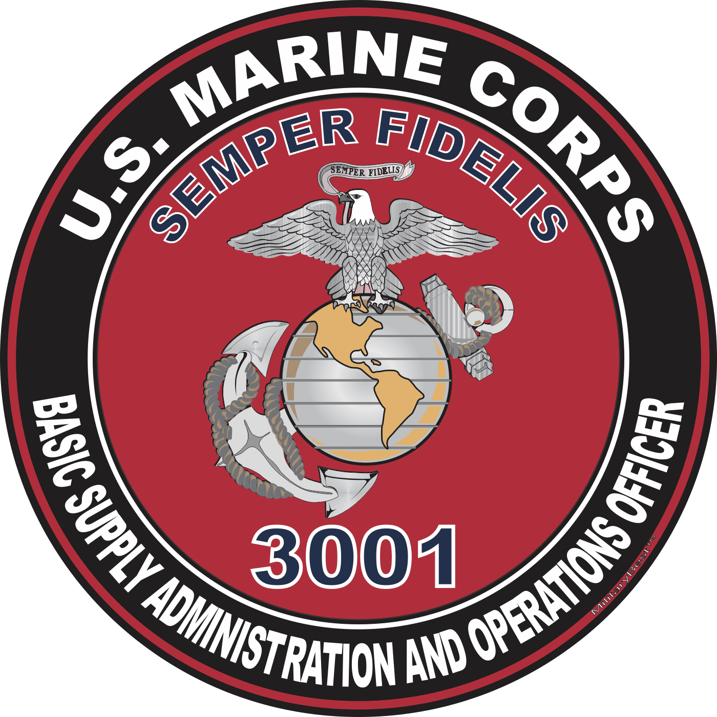 U.S.M.C. MOS 3001 Basic Supply Administration and Operations Officer Decal