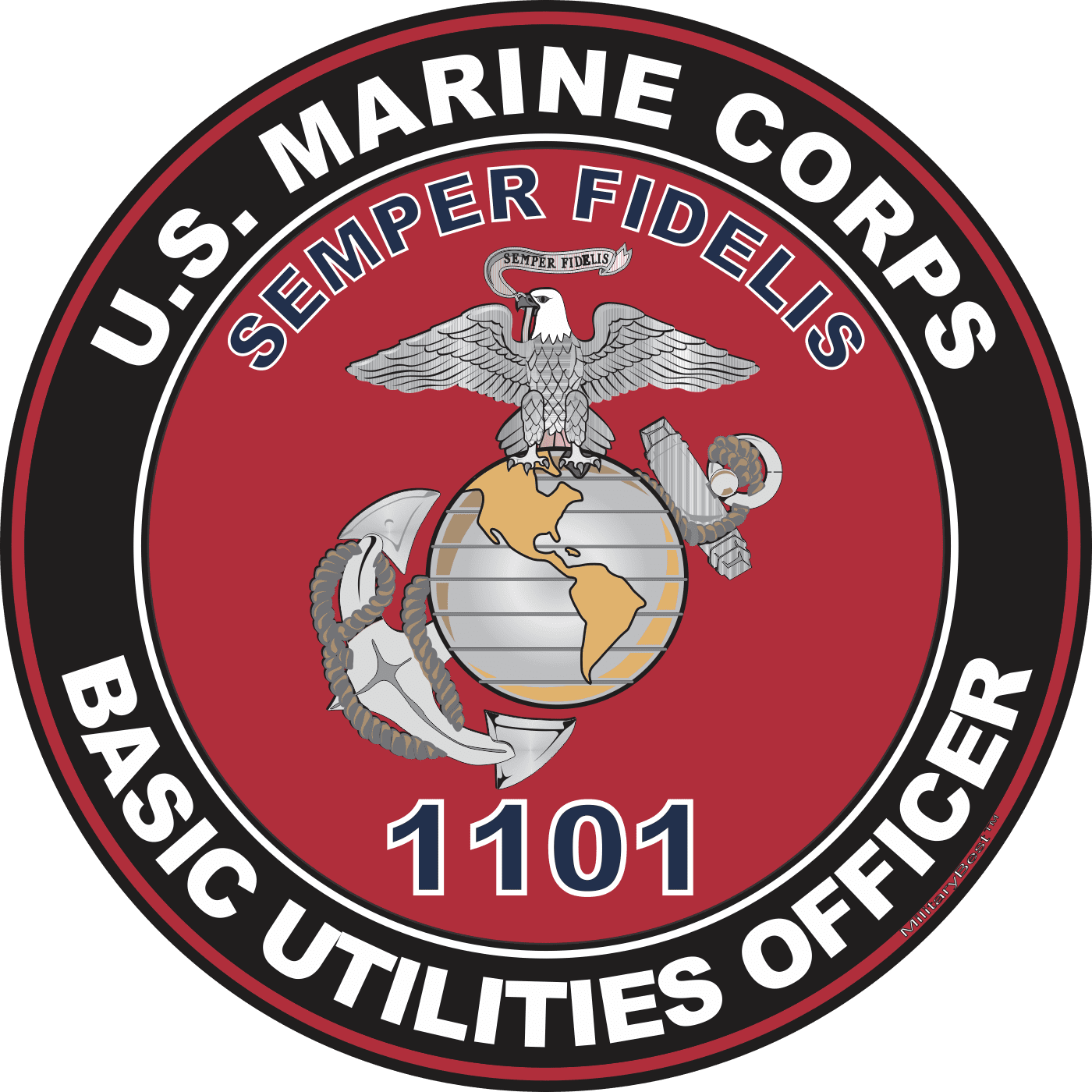 U.S.M.C. MOS 1101 Basic Utilities Officer Decal