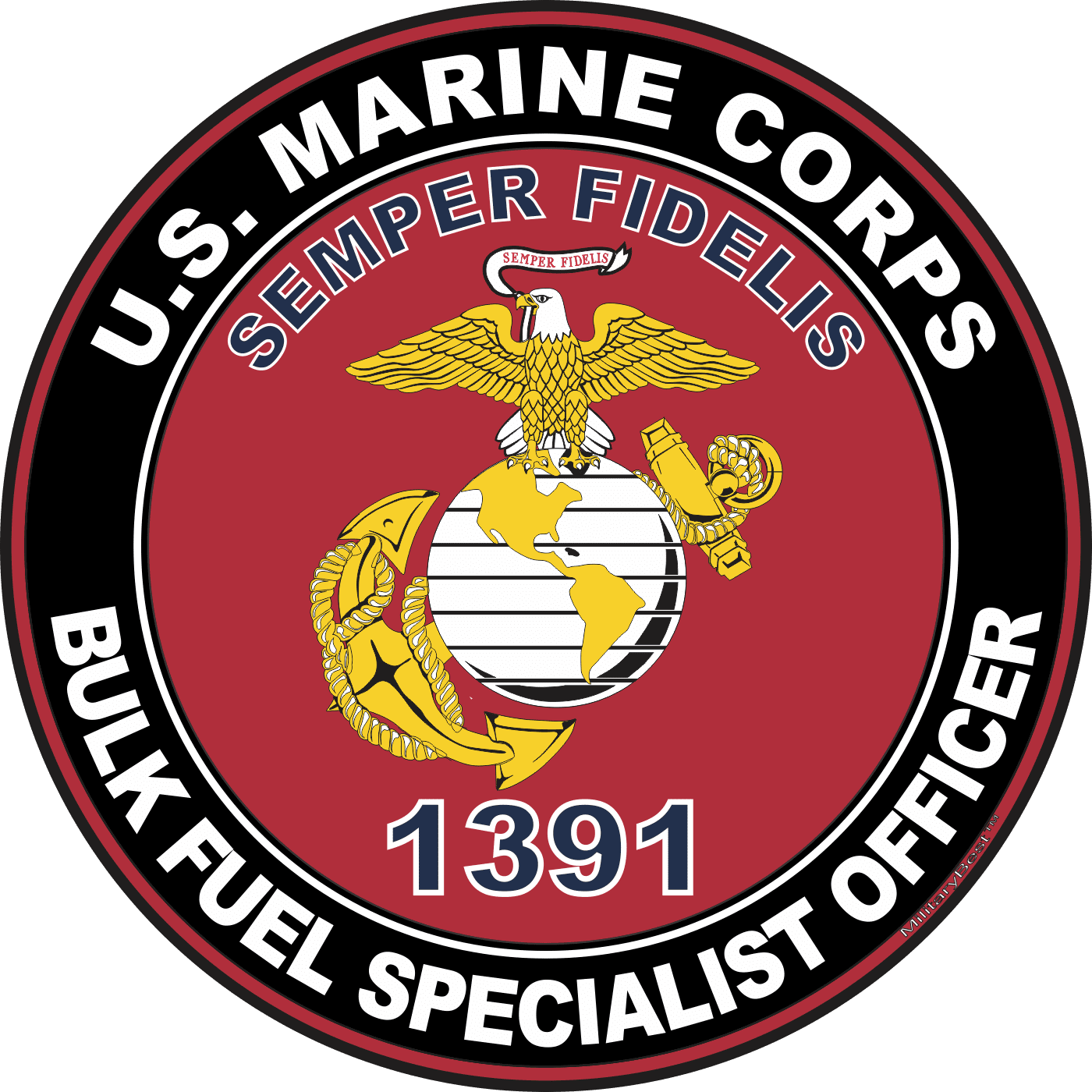 U.S.M.C. MOS 1391 Bulk Fuel Specialist Officer Decal