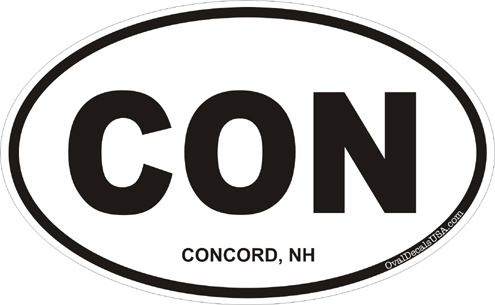 Concord New Hampshire Oval Decal