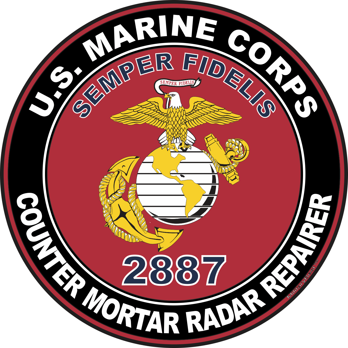 U.S.M.C. MOS 2887 Counter Mortar Radar Repairer Decal