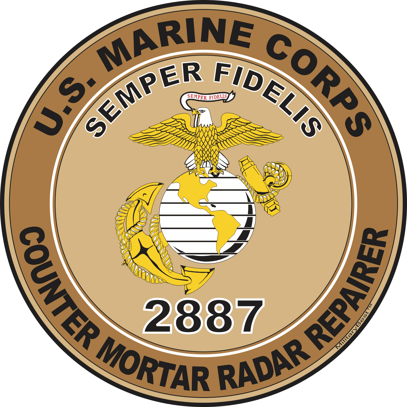 U.S.M.C. MOS 2887 Counter Mortar Radar Repairer Decal