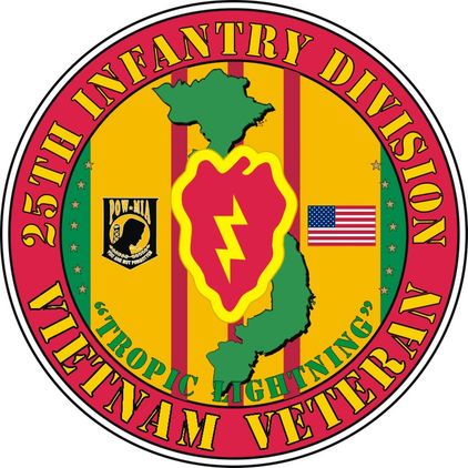 Custom 25th Infantry Division Vietnam Veteran Decal Sticker