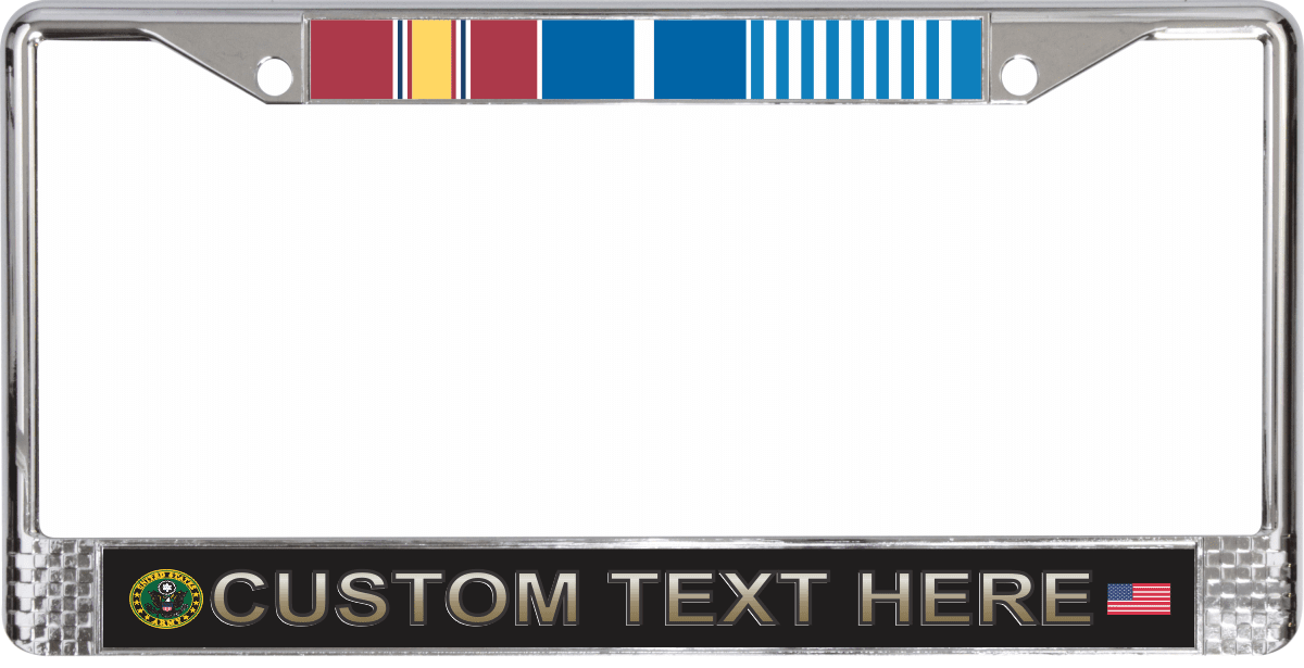 Custom U.S. Army Korea Ribbon Frame 3-Ribbon Stack License Plate Frame