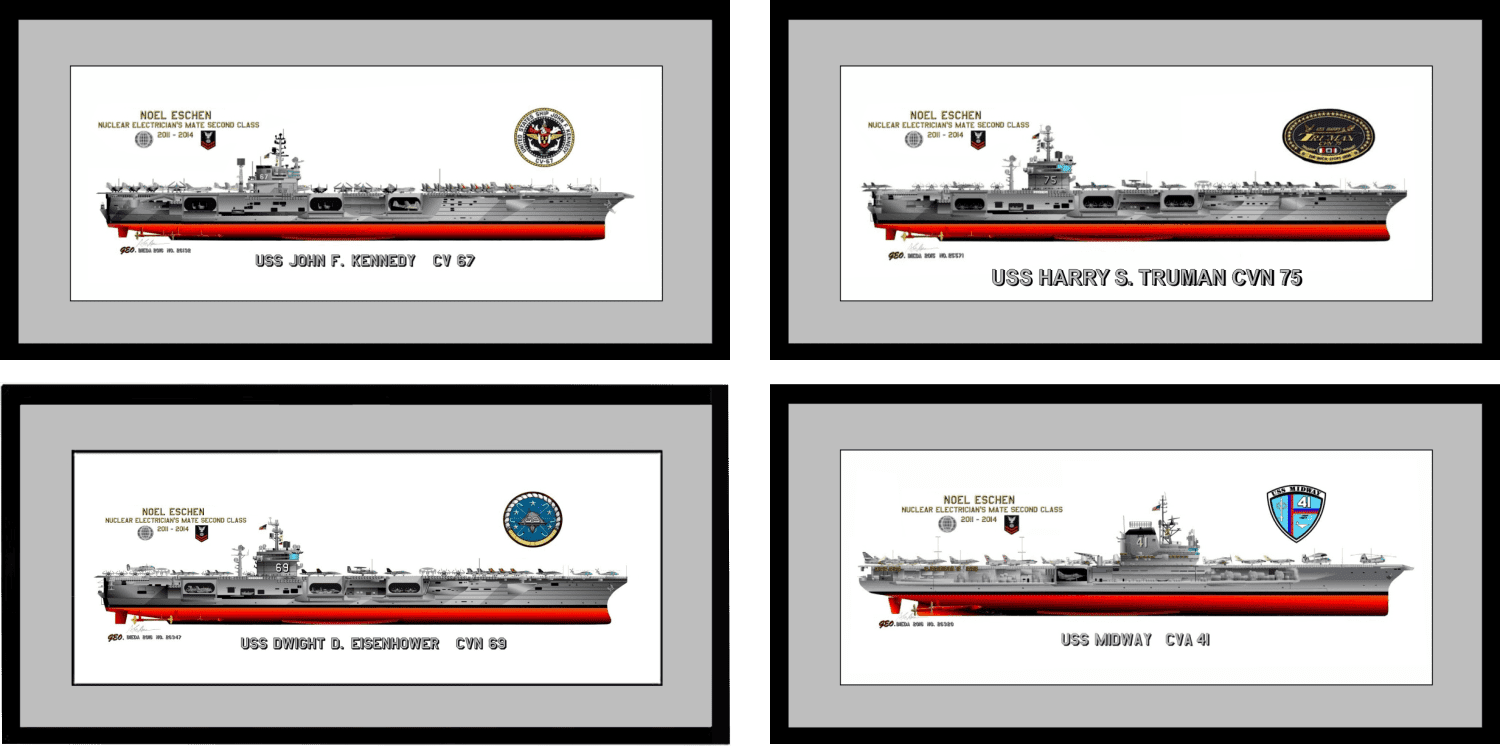 Custom U.S. Navy Ship Print by George Bieda