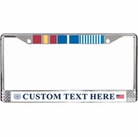 Custom USCG Vietnam Ribbon Frame 3-Ribbon Stack License Plate Frame