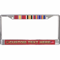 Custom USMC Desert Storm Ribbon Frame 3-Ribbon Stack License Plate Frame