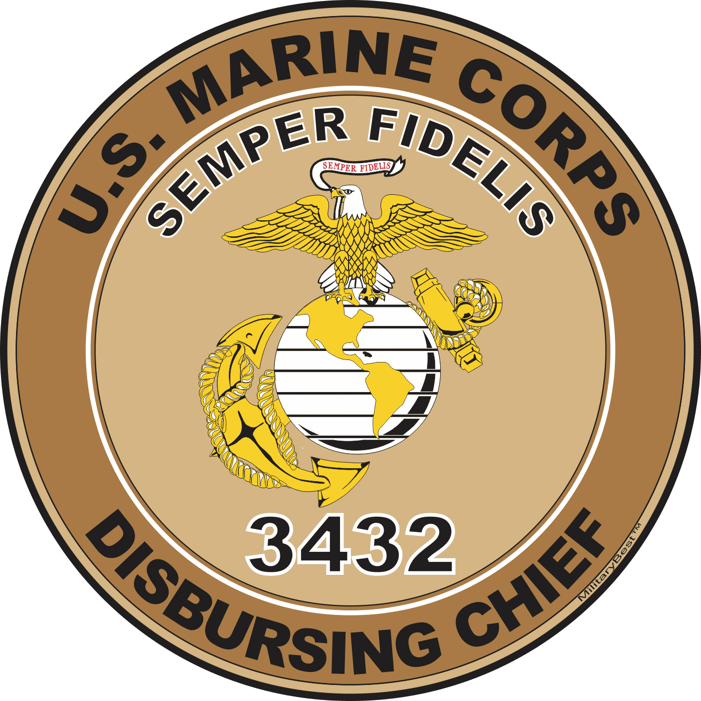 U.S.M.C. MOS 3432 Disbursing Chief Decal