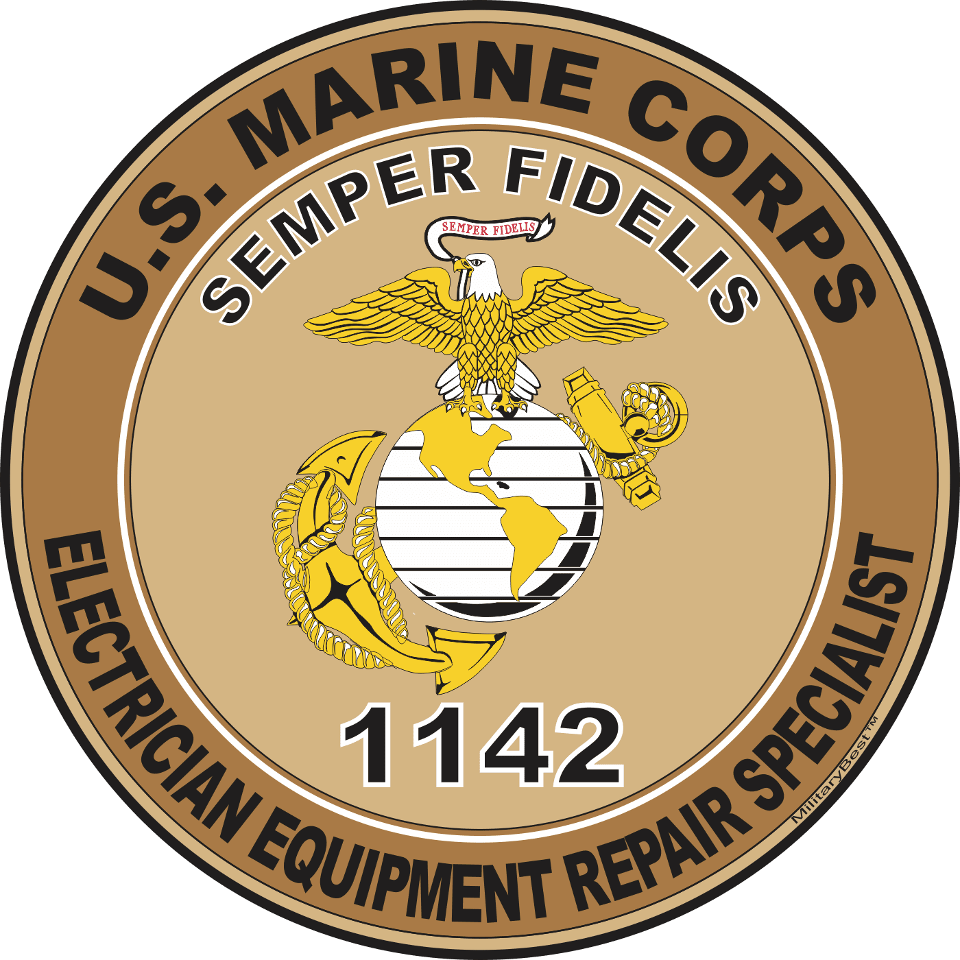 U.S.M.C. MOS 1142 Electrician Equipment Repair Specialist Decal