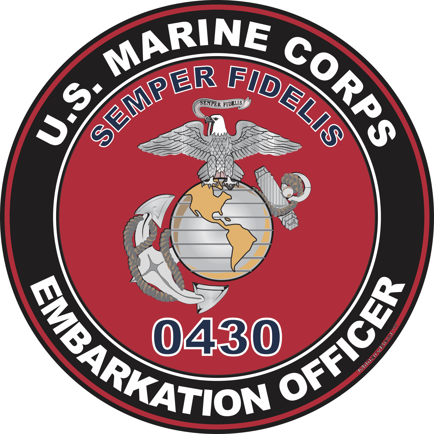 U.S.M.C. MOS 0430 Embarkation Officer Decal