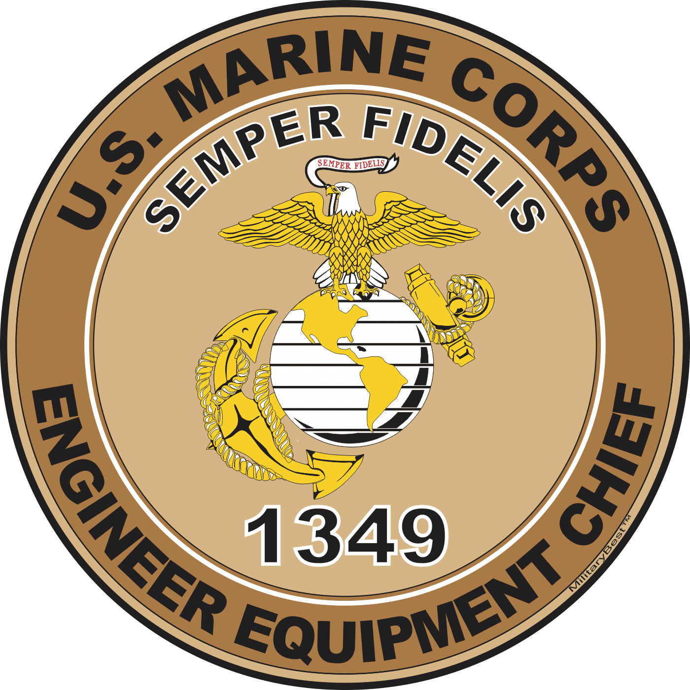 U.S.M.C. MOS 1349 Engineer Equipment Chief Decal