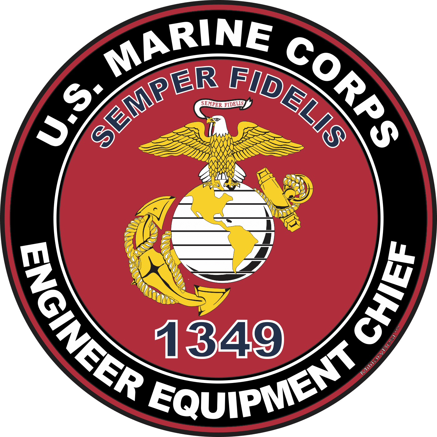 U.S.M.C. MOS 1349 Engineer Equipment Chief Decal