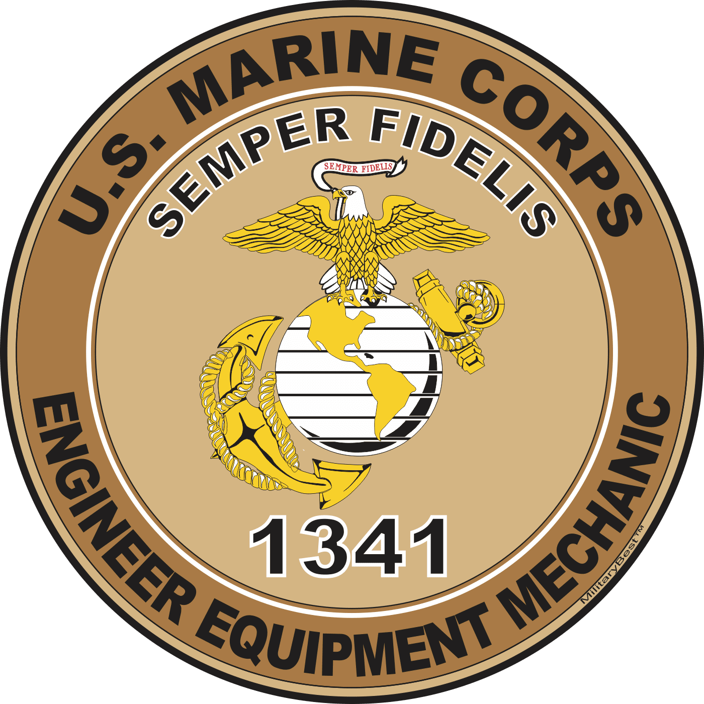 U.S.M.C. MOS 1341 Engineer Equipment Mechanic Decal