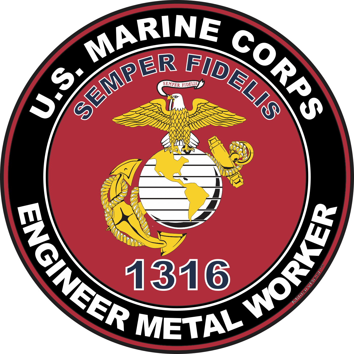 U.S.M.C. MOS 1316 Engineer Metal Worker Decal